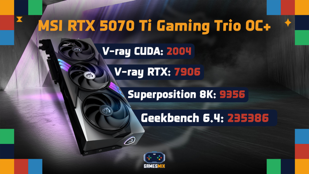 مراجعة وتقييم بطاقة MSI RTX 5070 Ti GAMING TRIO OC PLUS - جيمز ميكس